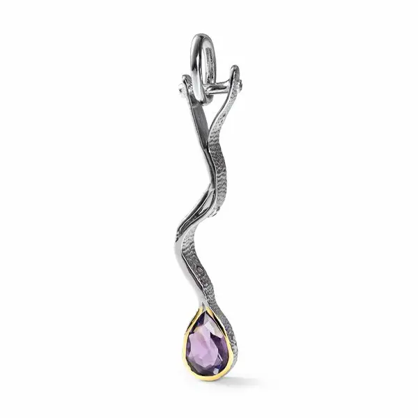 GERMAN KABIRSKI Silver Amethyst Pendant - Purple/silver