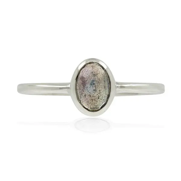LEE RENEE Labradorite Rose Cut Ring - Silver