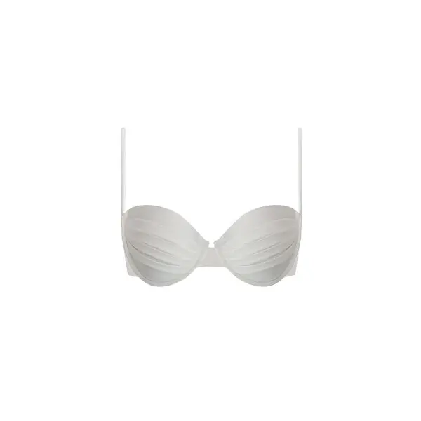 MONARCH Eva Pleated Balconette Bikini Top - White