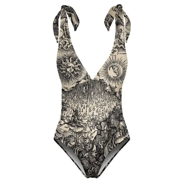 ALOHA FROM DEER Durer Series Fifth Seal One Piece Swimsuit - Brown