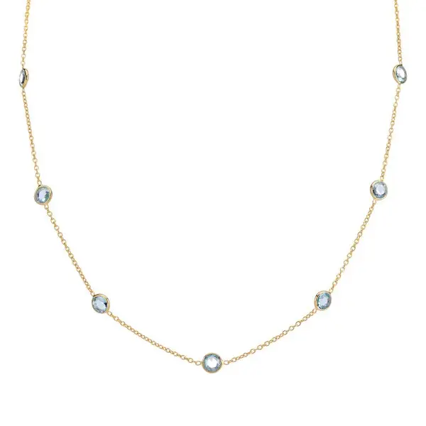 AUREE JEWELLERY Antibes Blue Topaz & Gold Vermeil Necklace - Blue/gold