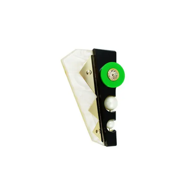 GISSA BICALHO Inti Nacre Acrylic Brooch - Yellow