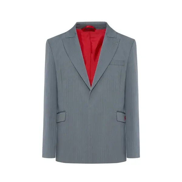 PCFG Striped Woven Blazer Jacket - Grey