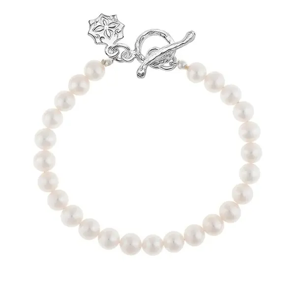 DOWER & HALL Timeless Medium Freshwater Pearl Bracelet - White
