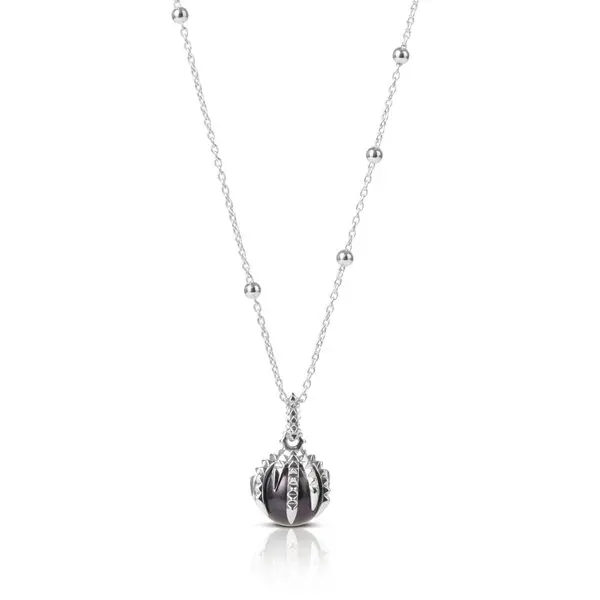 KASUN LONDON The Pearl & The Dragon Peacock Pearl Necklace - Silver