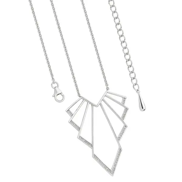 LUCY QUARTERMAINE Sterling Art Deco Chrysler Pendant With Topaz - Silver