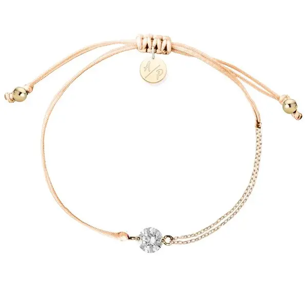 ADRIANA PAPPAS DESIGNS Cz Solitaire Bracelet On Cord - Yellow