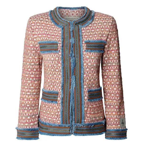 THE EXTREME COLLECTION Multi-tone Knit Jacket With Sky Braiding