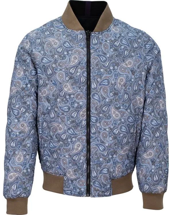 LORDS OF HARLECH Neutrals / Ron Trippy Paisley Reversible Jacket - Black