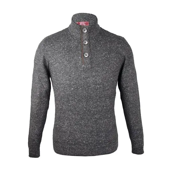 DAVID WEJ Jayden Button Neck Elbow Patch Jumper
