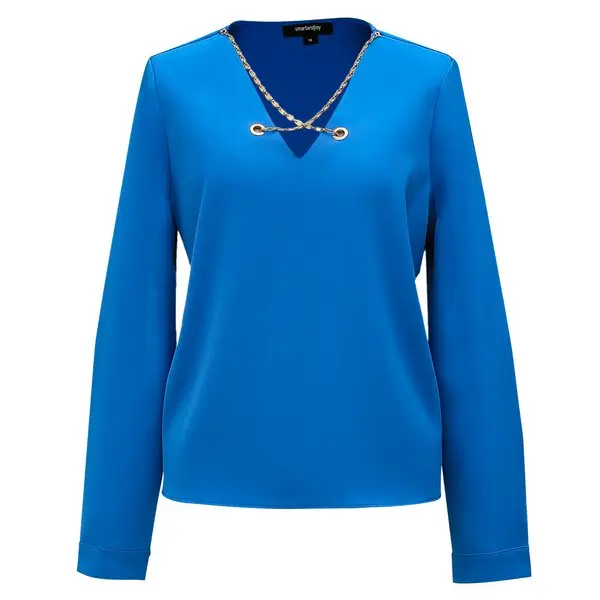 SMART AND JOY V-neck Blouse With Chain Detail