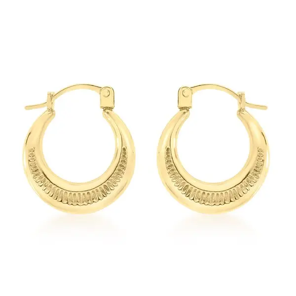 POSH TOTTY DESIGNS Crescent Moon 9ct Hoop Earrings - Gold