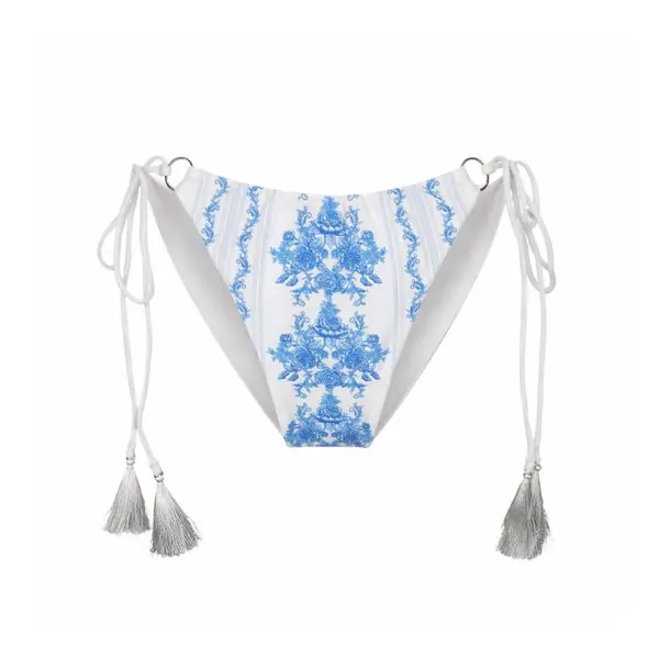 IVY SWIMWEAR Bella Pottery Print Bikini Bottom - Blue