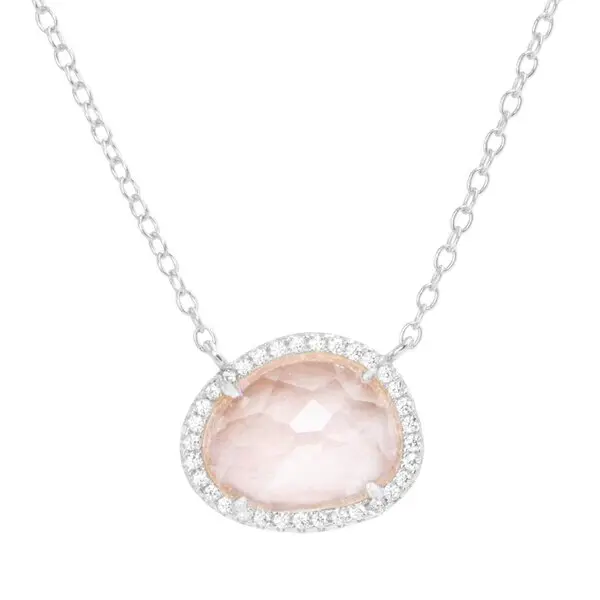 KAMARIA Kokoto Lab Created Gemstone Necklace - Pink/silver