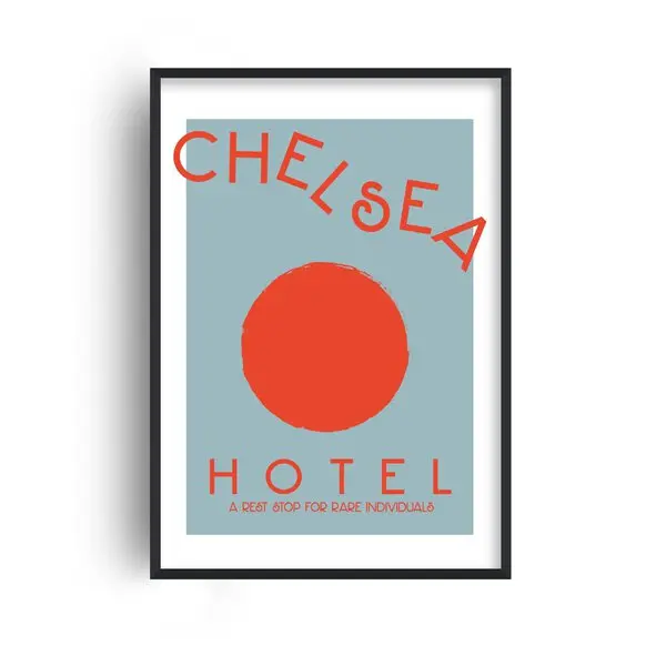 FANCLUB Chelsea Hotel Mind Charity Retro Giclée Art Print - White