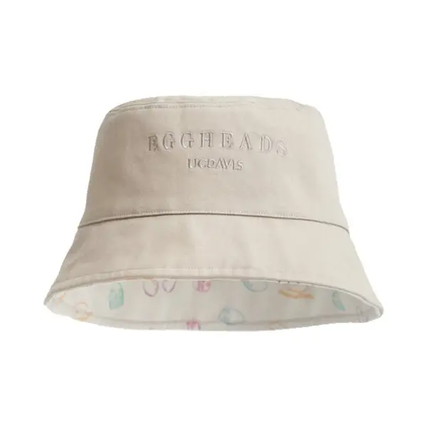 LOST PATTERN Neutrals Eggheads Cotton Bucket Hat - White