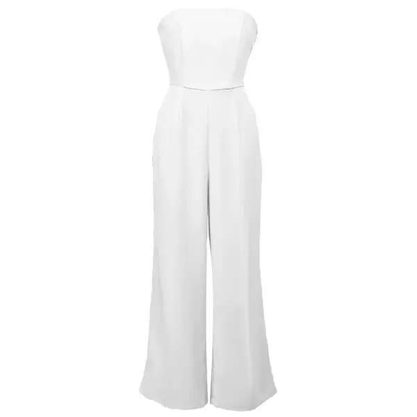 SMART AND JOY Minimalist Bustier Jumpsuit - White