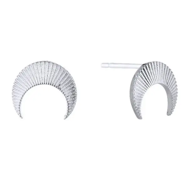 BERMUDA WATCH COMPANY Annie Apple Luna Moon Stud Earrings - Silver