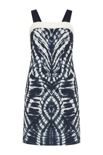 CONQUISTA Strap Detail Printed Dress