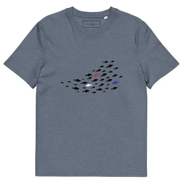 ANCHOR & CREW Heather Fish Graphic Organic Cotton T-shirt - Blue