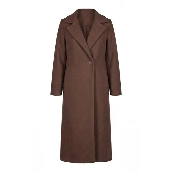 BLUZAT Maxi Wool Blend Straight Coat