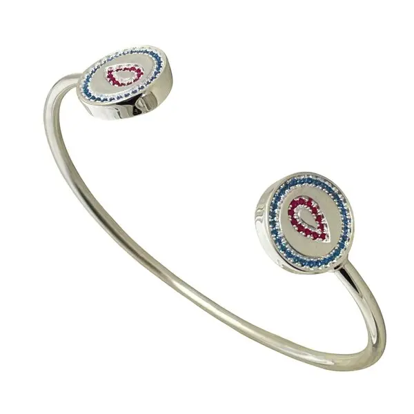 DOROTA LASAK Sweet Blood Sterling Silver Bangle - Blue/pink/silver