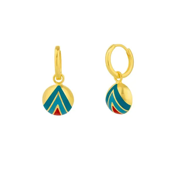 SPERO LONDON Enamel Hoop Earrings - Gold