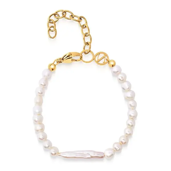 NIALAYA JEWELRY Pearl Bracelet - White/gold