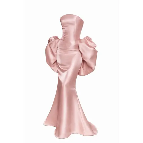 MODA GLAM Valentina Strapless Corset Gown - Pink