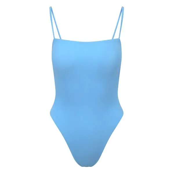 BLAKE SWIMWEAR Square Neck One-piece Swimsuit - Blue