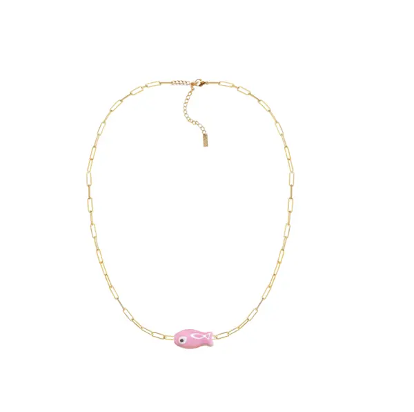 ADRIANA PAPPAS DESIGNS Fishy Chain Choker - Pink