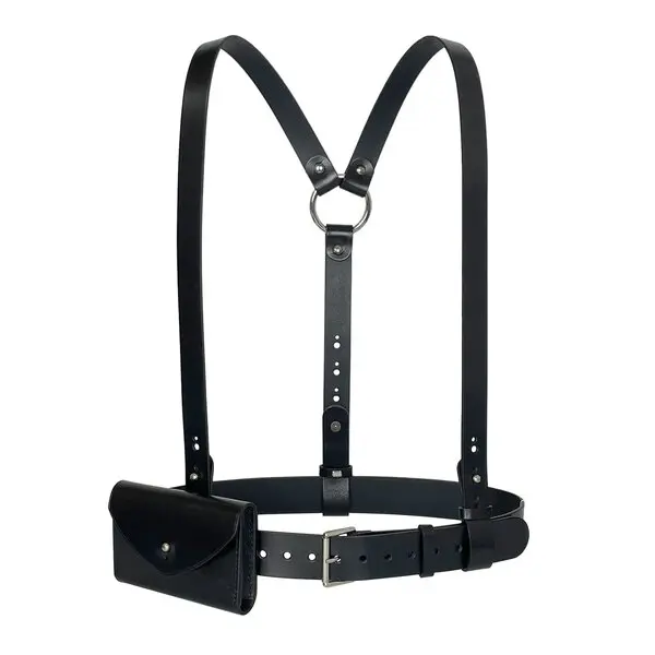 HAUTE CUIR Slim Envelope Harness Bag - Black