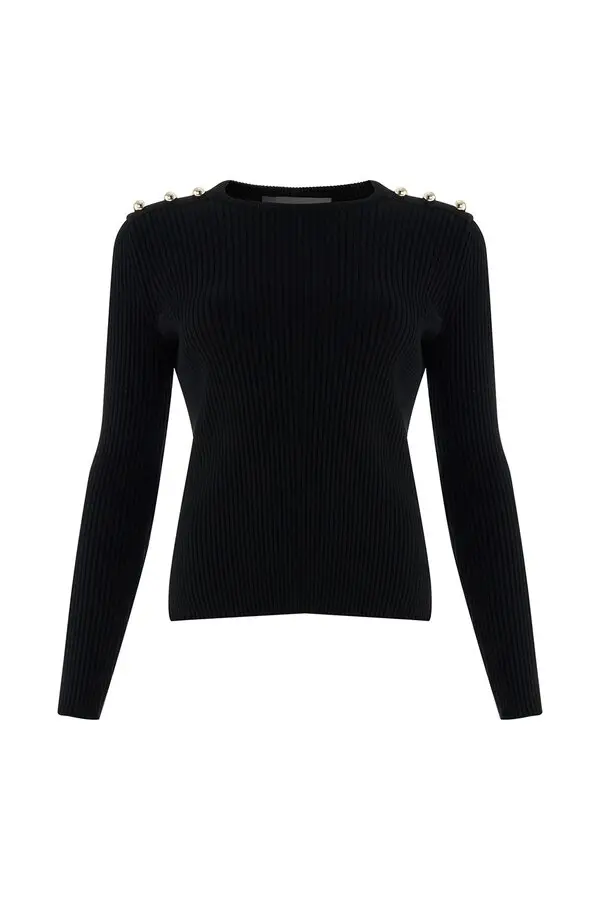 EXQUISE Delphine Long Sleeve Sweater Blouse