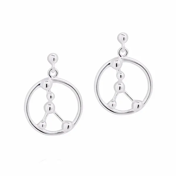 YASMIN EVERLEY JEWELLERY Cancer Astrology Drop Stud Earrings - Silver