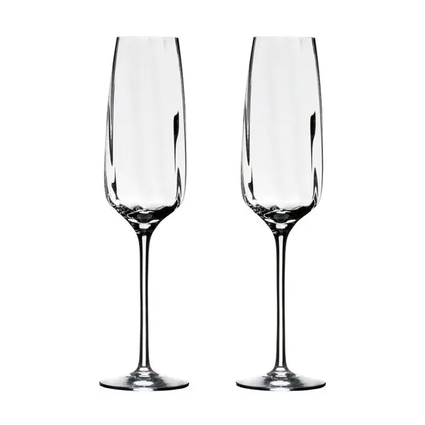 ELISKÁ Pair Of Crystal Fresh Champagne Flutes