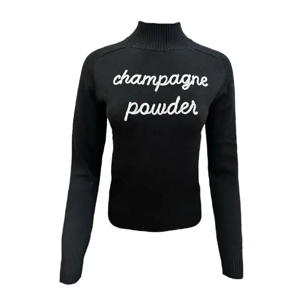 TEAM EVENT Champagne Powder Embroidered Merino Wool Sweater