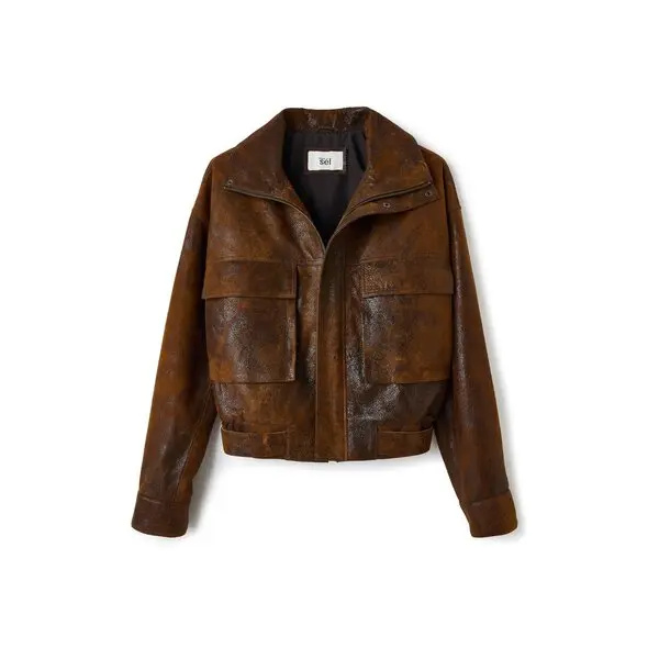 MAISON SEL Lumi Leather Bomber Jacket