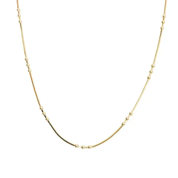 SPERO LONDON Three Bead Satellite Chain Necklace - Gold