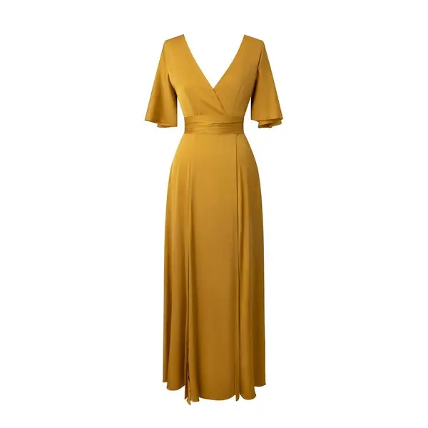SANCTUMUM Oleon Kimono Style Silk Dress - Green