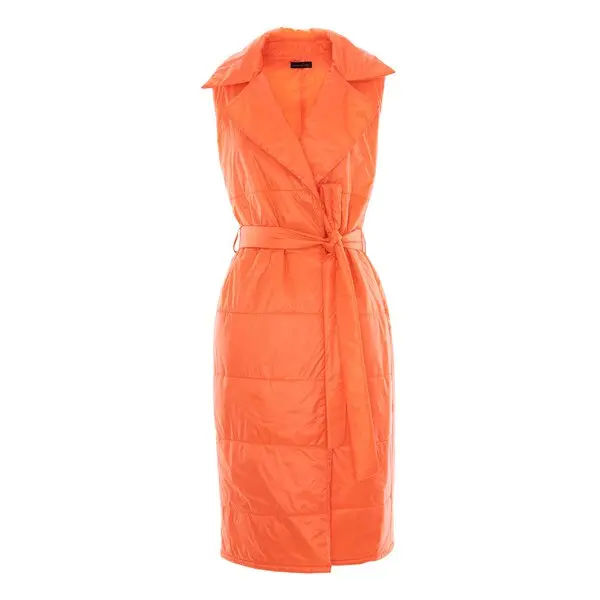 CONCEPT A TROIS Quilted Midi Vest With Lapel