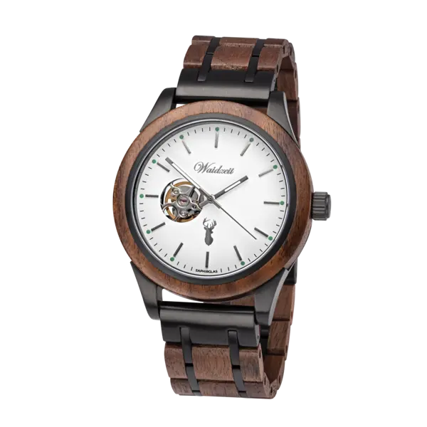 WAIDZEIT Automatic Wooden Watch - White/brown