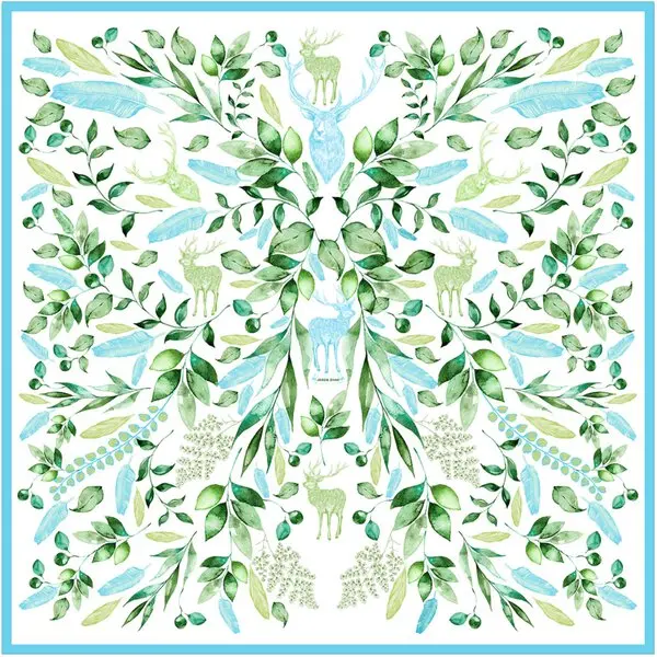 JESSIE ZHAO NEW YORK Double Sided Silk Scarf Of The Color Of Breeze - Green