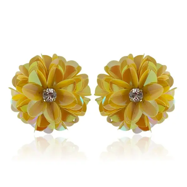 PINAR OZEVLAT Blossom Stud Earrings - Yellow