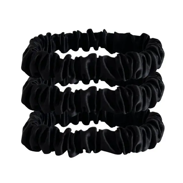 SYLKI Silk Hair Ties Three-pack - Black