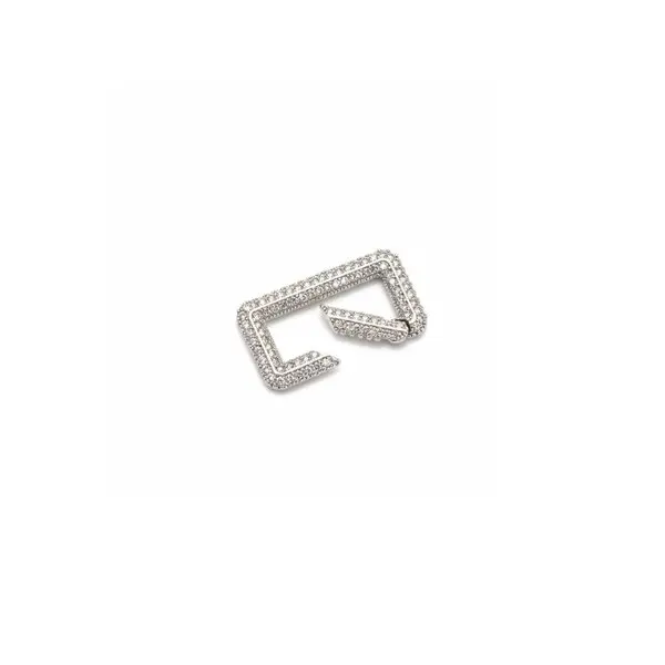 JAREDJAMIN Rectangular Pavé Clicker Clasp - Silver