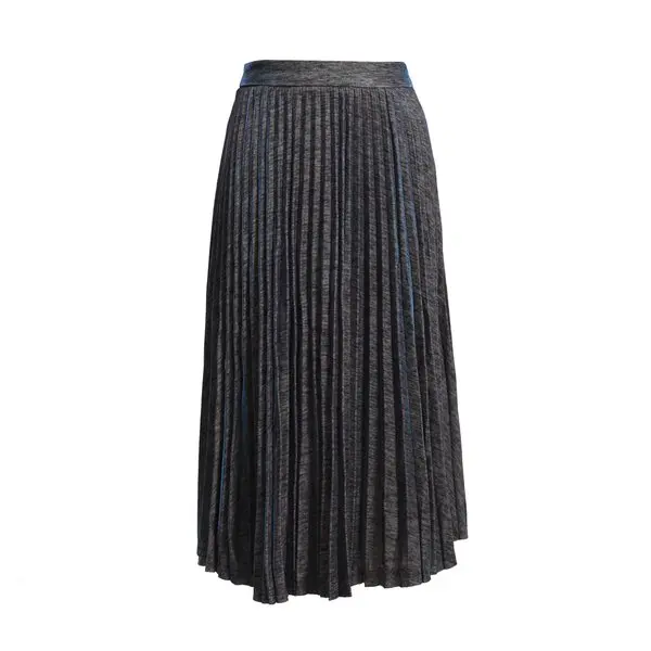 SMART AND JOY Knee Length Pleated Skirt - Blue