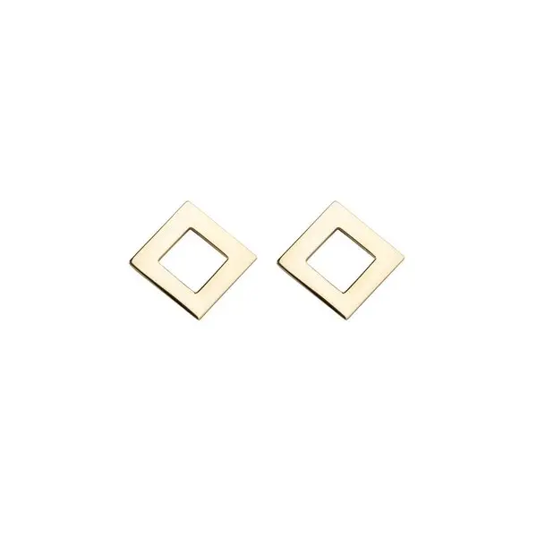 GALER 14k Yellow Rhombus Stud Earrings - Gold/yellow