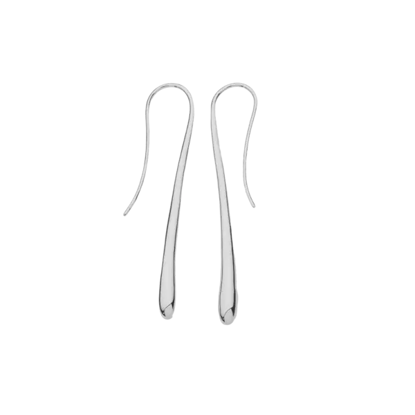 LUCY QUARTERMAINE Long Solid Drop Earrings - Silver