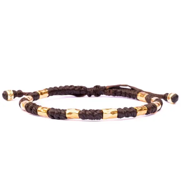 HARBOUR UK Gold Vermeil Rope Bracelet - Brown