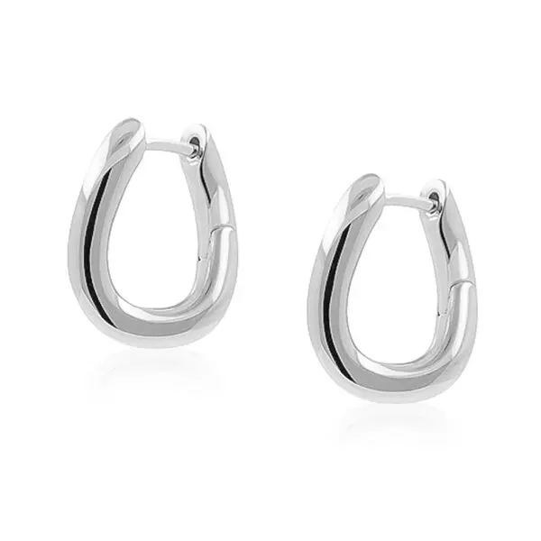 Côté Caché Slight Twist Huggie Hoop Earrings - Silver